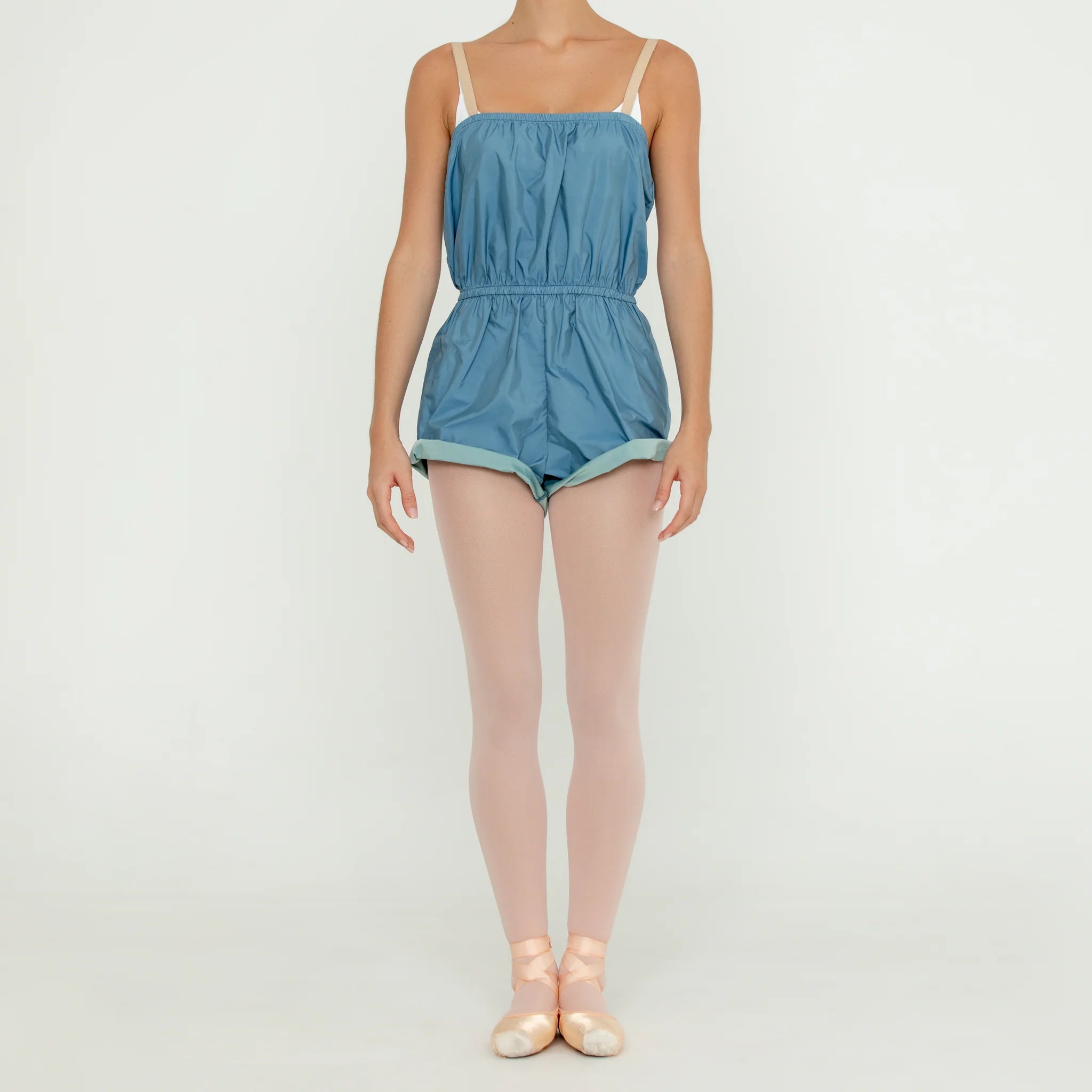 Bullet Pointe Micro Warm Up Romper - Grey - THE COLLECTIVE DANCEWEAR